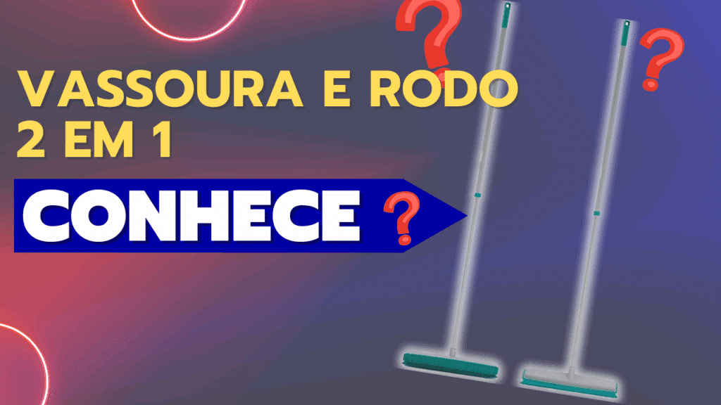 Vassoura E Rodo 2 Em 1 Silicone Limpa Varre Seca - Cupom Mestre